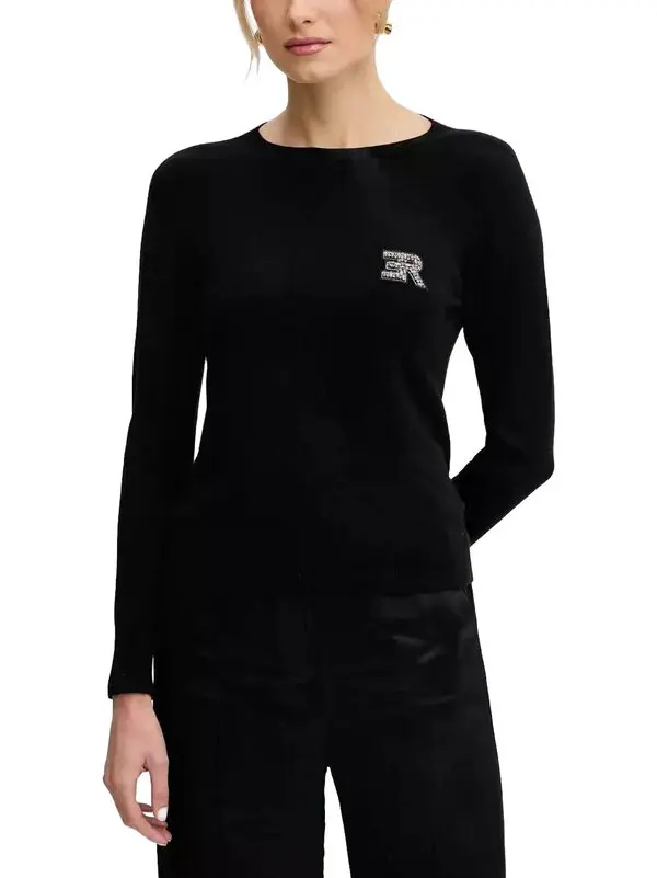 Ermanno Scervino Logo-embellished Long-sleeve T-shirt - Black
