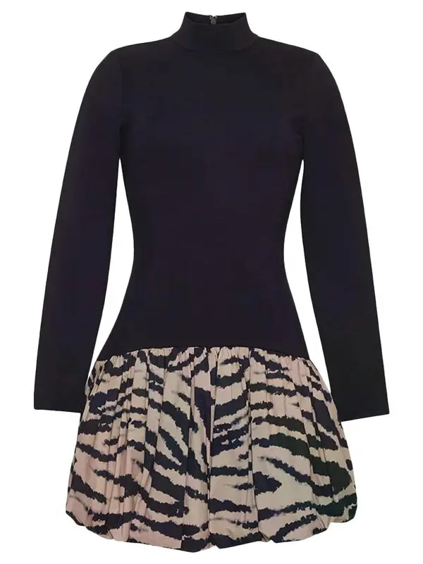 Cara Cara Issa Zebra-print Mini Dress - Black