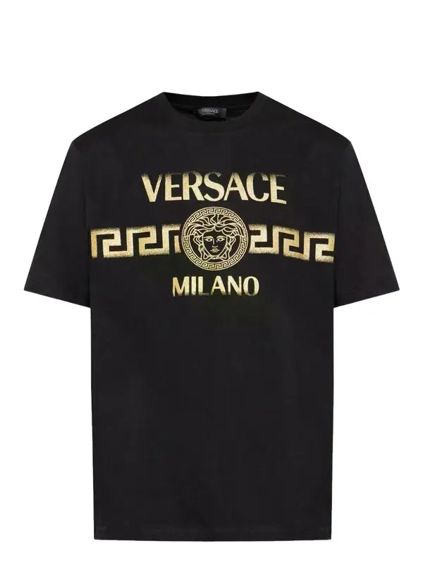 Versace Medusa-print Cotton T-shirt - Black