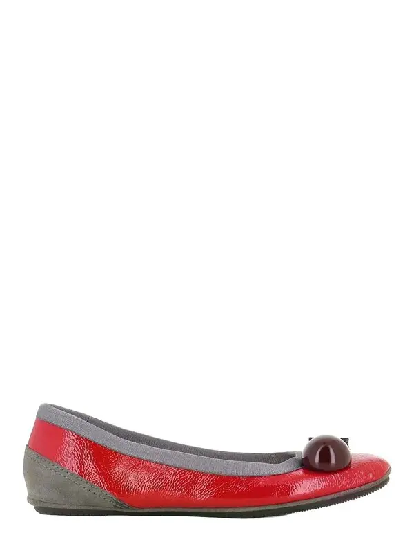 DOVE NUOTANO GLI SQUALI Becky Appliqué Ballet Flats - Red