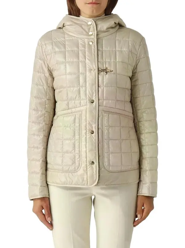 FAY Quilted Hooded Jacket - Neutrals
