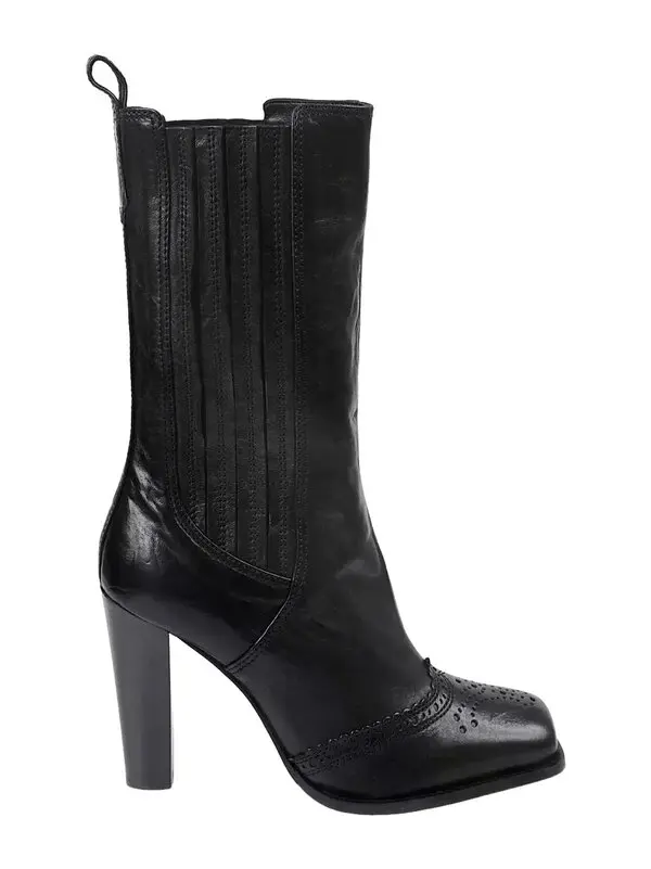 Ermanno Scervino 100mm Square-toe Leather Boots - Black