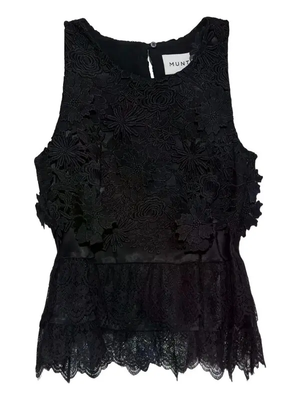Munthe Floral Lace Blouse - Black
