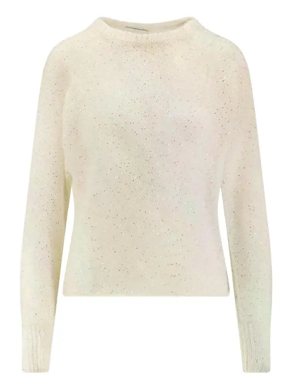 NUDE Sequin-embellished Ribbed-knit Jumper - Neutrals