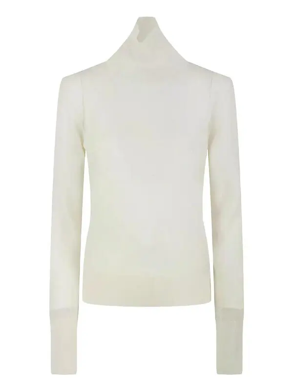 Ermanno Scervino Funnel-neck Wool Top - White