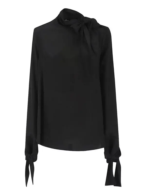 Ermanno Scervino Tie-neck Top - Black