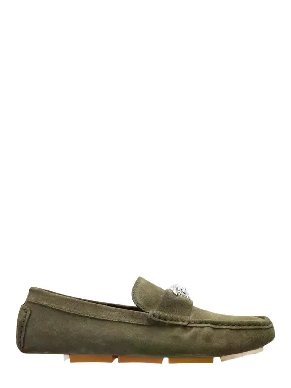 Versace La Medusa Suede Loafers - Green