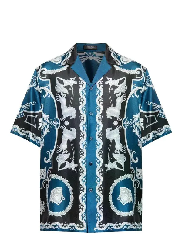 Versace Button-fastening Pattern Shirt - Blue