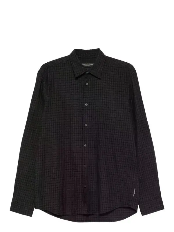 Marc O'polo Checked Long Sleeve Shirt - Black