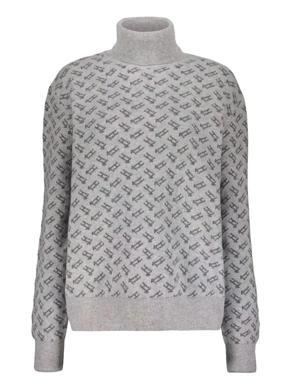 Herno High-neck Patterned Sweater - Grey