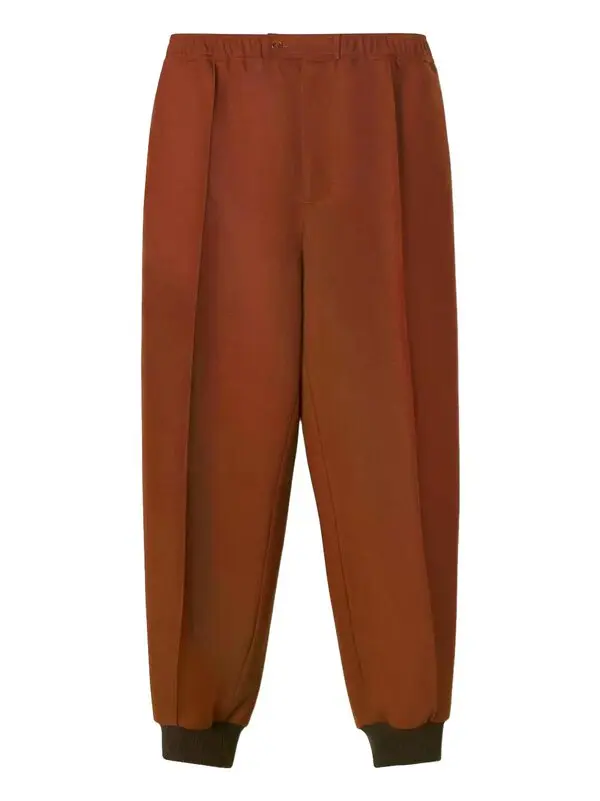 LANVIN Elasticated-cuff Wool Trousers - Red