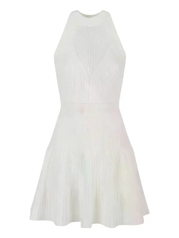Balmain Ribbed Halter Dress - White