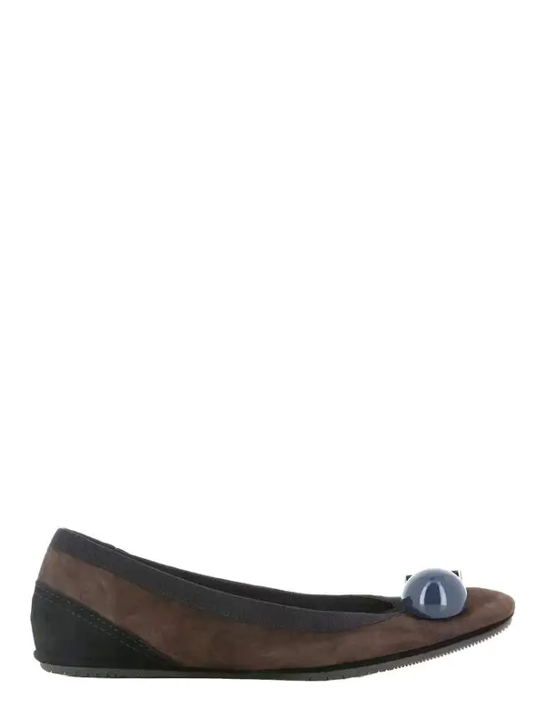 DOVE NUOTANO GLI SQUALI Becky Embellished Ballet Flats - Brown
