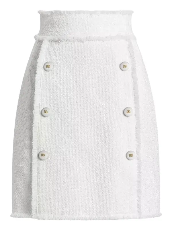 Dolce & Gabbana Decorative-button Mini Skirt - White
