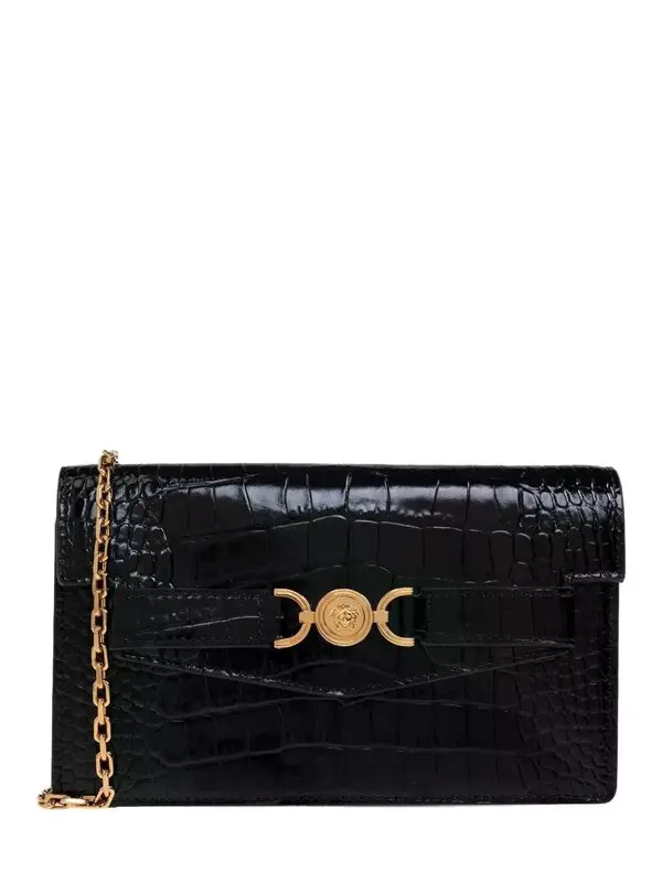Versace Medusa '95 Croc-effect Mini Clutch - Black