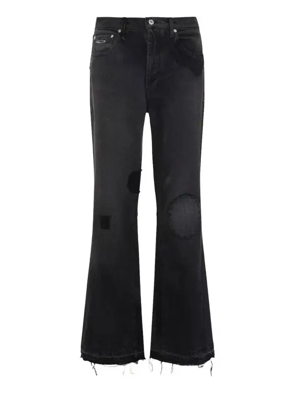 GALLERY DEPT. Patched Frayed Jeans - Black