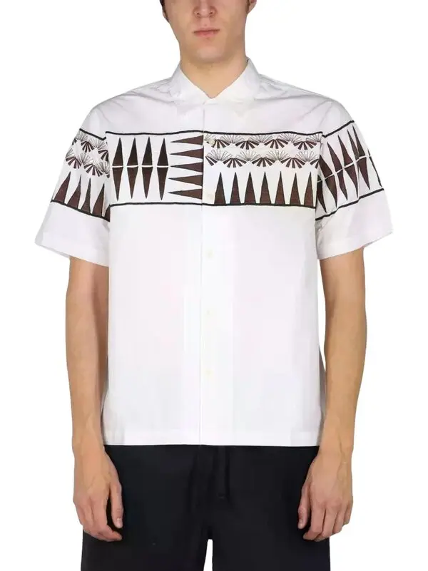 Universal Works Geometric-print Shirt - White