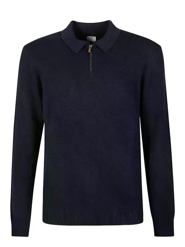 Eleventy Wool Polo Sweater - Blue