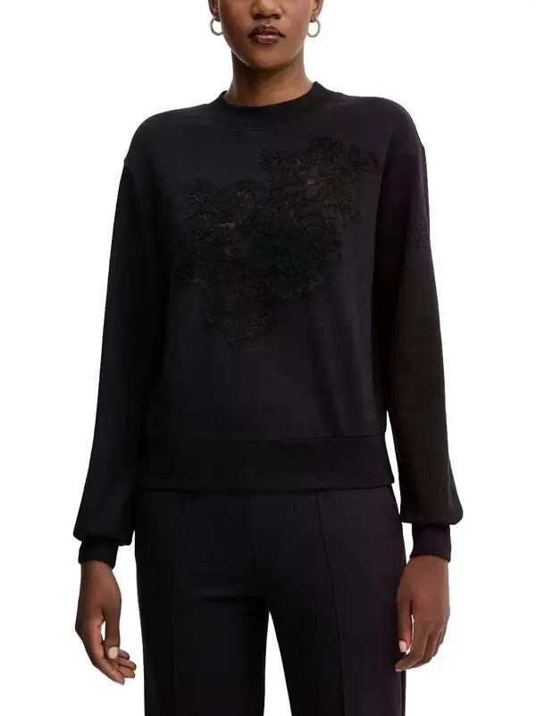 Ermanno Scervino Lace Appliqué Long-sleeve Sweatshirt - Black