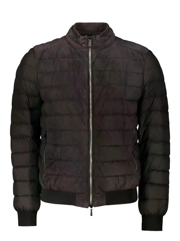 MOORER Quilted Bomber Jacket - Brown