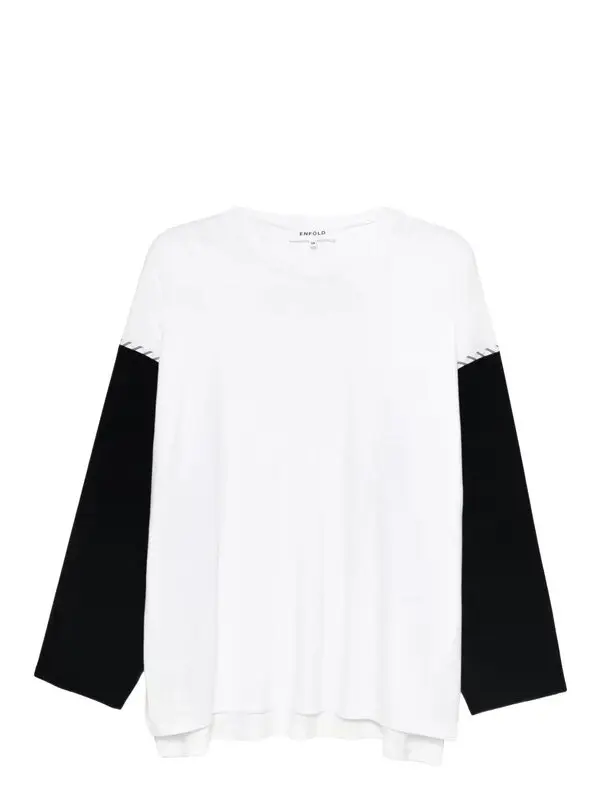 ENFOLD Contrast-colour Top - White