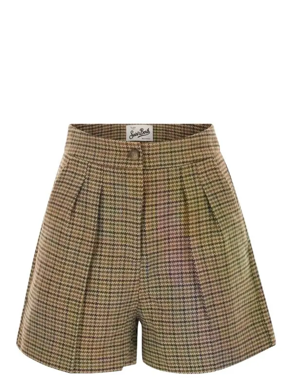 MC2 SAINT BARTH Houndstooth Pattern Shorts - Neutrals
