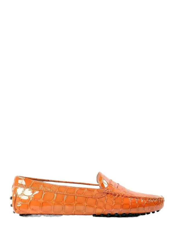 TOD'S Croc-effect Loafers - Orange