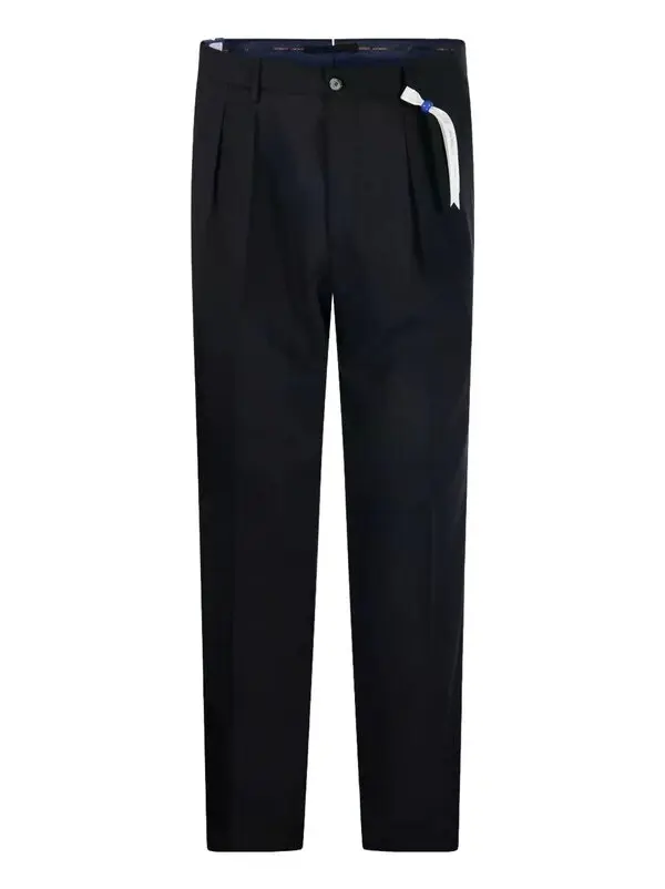 SANTANIELLO Pleated-front Trousers - Black