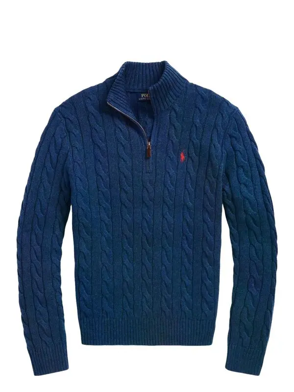 Polo Ralph Lauren Cable-knit Half-zip Sweater - Blue