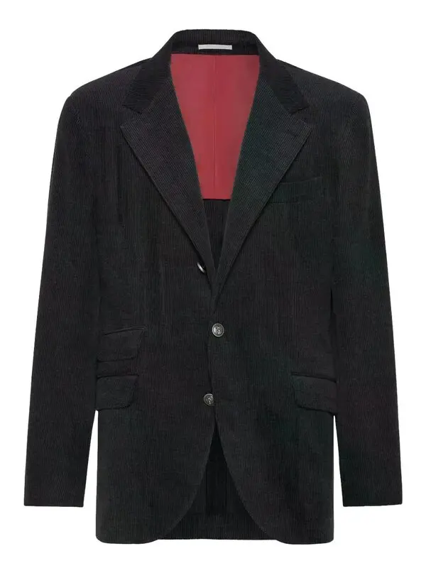 Brunello Cucinelli Three-button Corduroy Blazer - Black