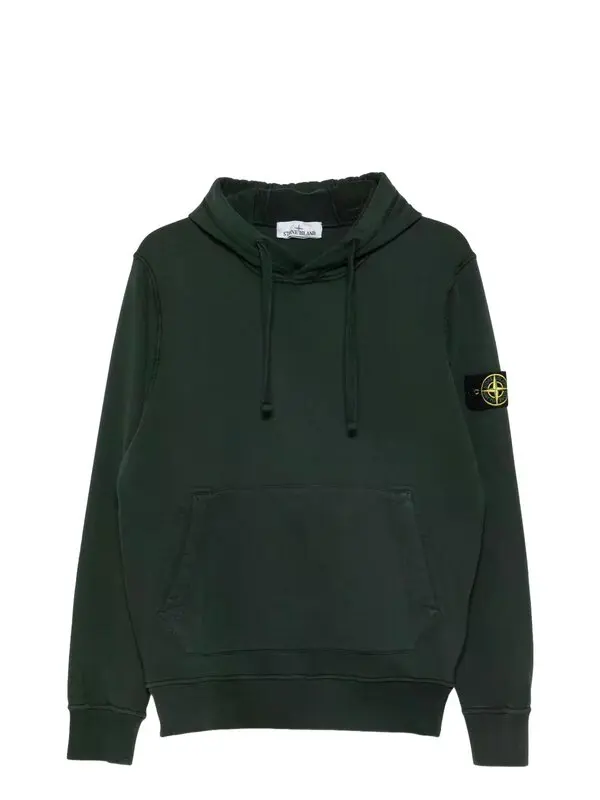 Stone Island Kangaroo-pocket Hoodie - Green