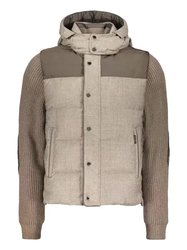MOORER Padded Jacket With Hood - Neutrals