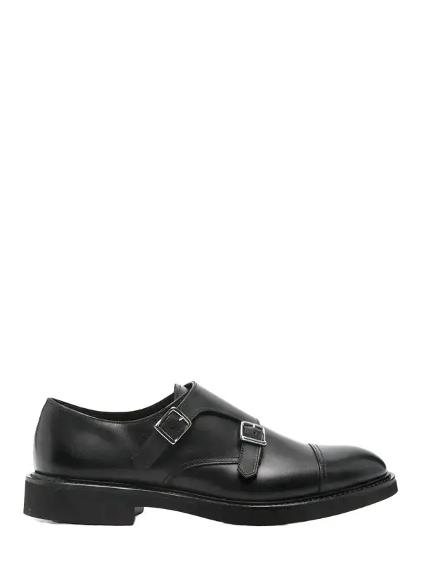 DOUCAL'S Buckle Strap Monk Shoes - Black