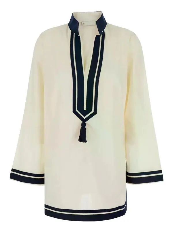 Tory Burch Tassel-detail Kaftan Dress - Neutrals