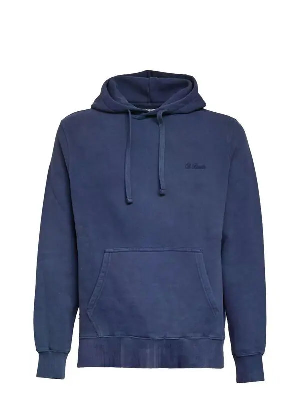 MC2 SAINT BARTH Logo-embroidered Hoodie - Blue