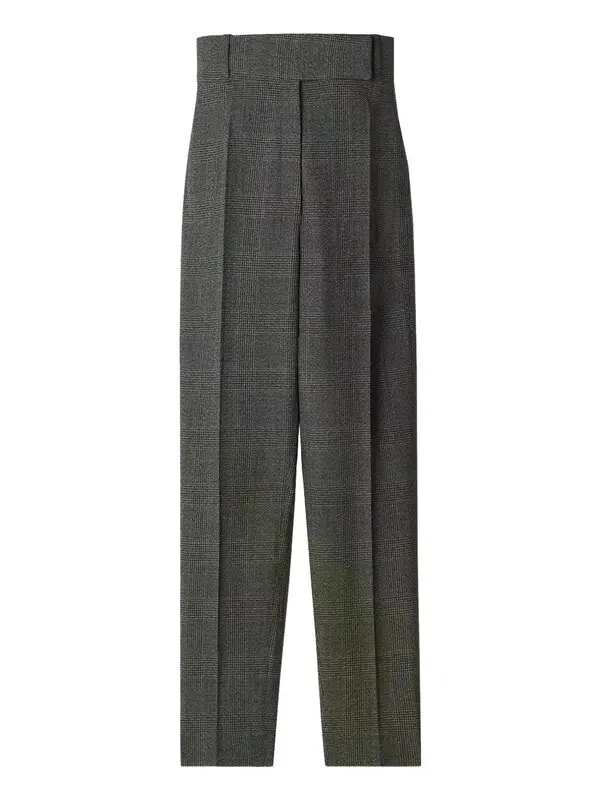 LANVIN High-waisted Checked Trousers - Grey