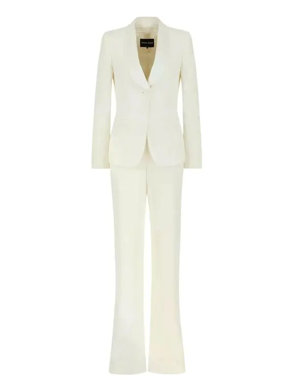 Giorgio Armani Single-breasted Silk Suit - White