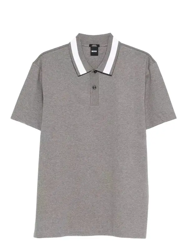 BOSS Mercerised Polo Shirt - Grey