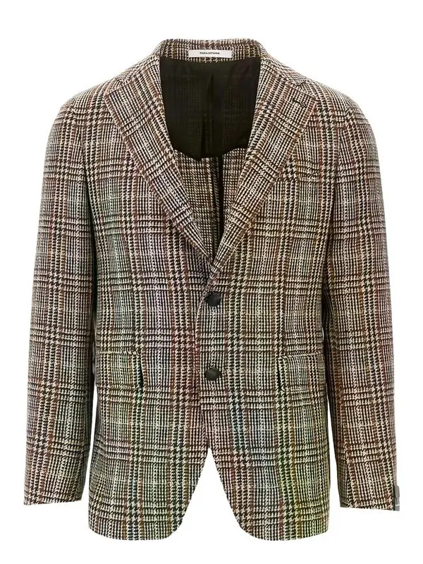 Tagliatore Prince Of Wales Single-breasted Blazer - Brown