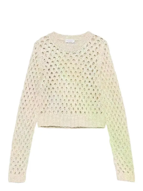 Brunello Cucinelli Open-knit Sequin Embellishment Sweater - Neutrals