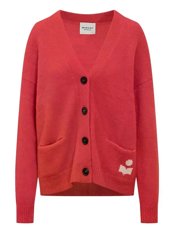 MARANT ETOILE Eborah-gf Pocket Button Cardigan - Red