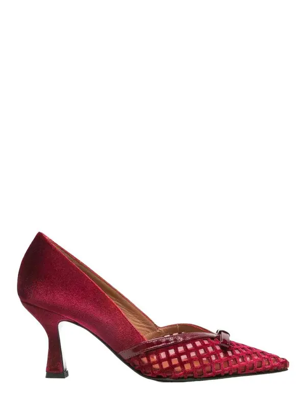 ISABEL FERRANTI 75mm Bow-detail Pumps - Red