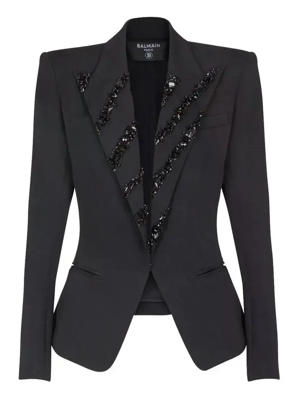 Balmain Crystal-embellished Blazer - Black