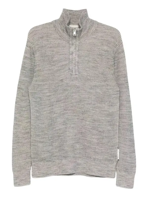 Marc O'polo Heavy Knit Zip Sweater - Grey