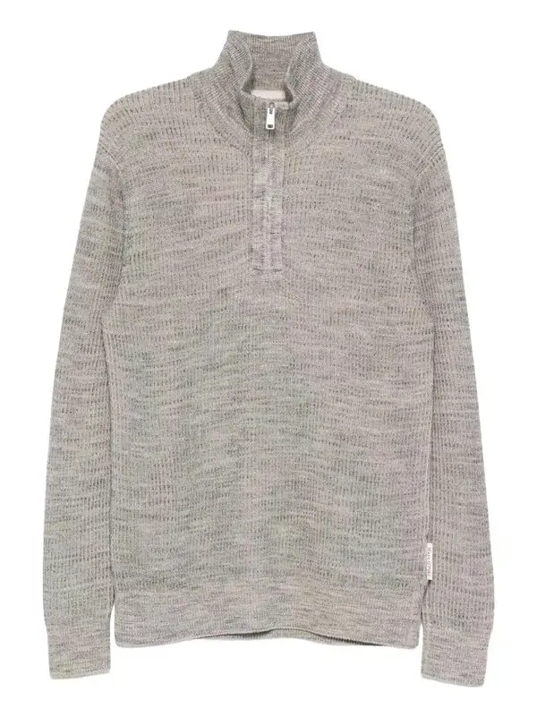 Marc O'polo Heavy Knit Zip Sweater - Grey