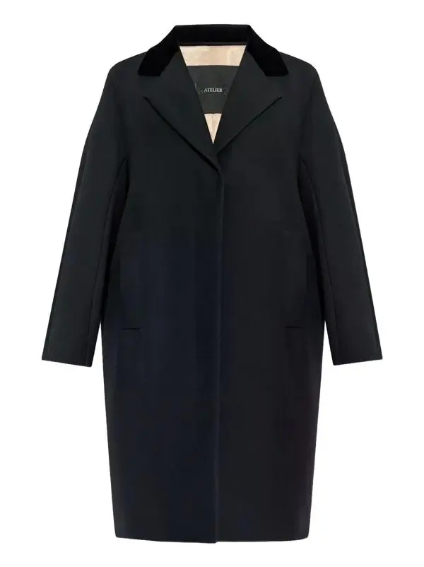 Max Mara Mammola Velvet-collar Coat - Black