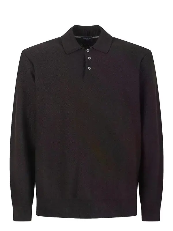 DRUMOHR Long-sleeve Polo Shirt - Brown