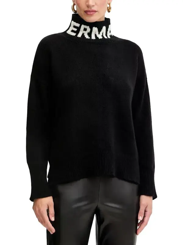 ERMANNO FIRENZE Logo-neckline Turtleneck Sweater - Black