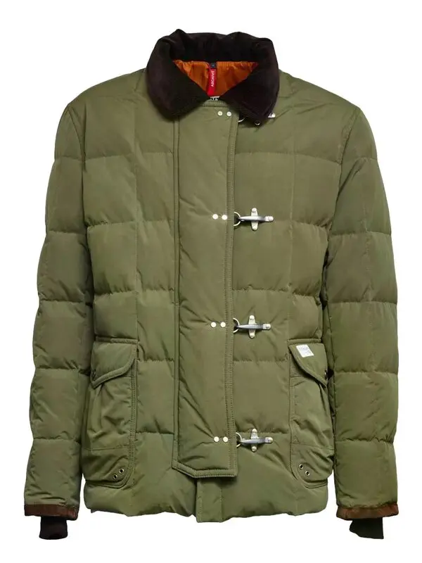 FAY Four-hook Fastening Padded Jacket - Green