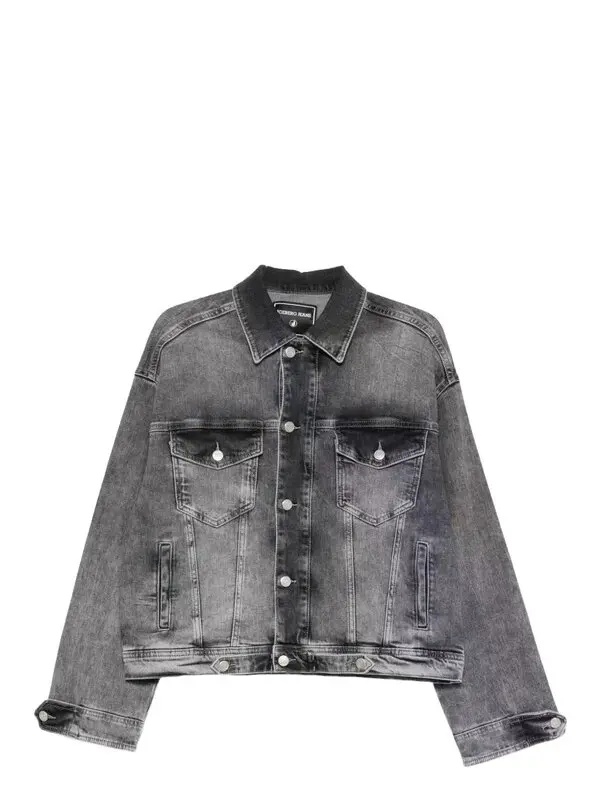 Iceberg Embellished Denim Jacket - Black